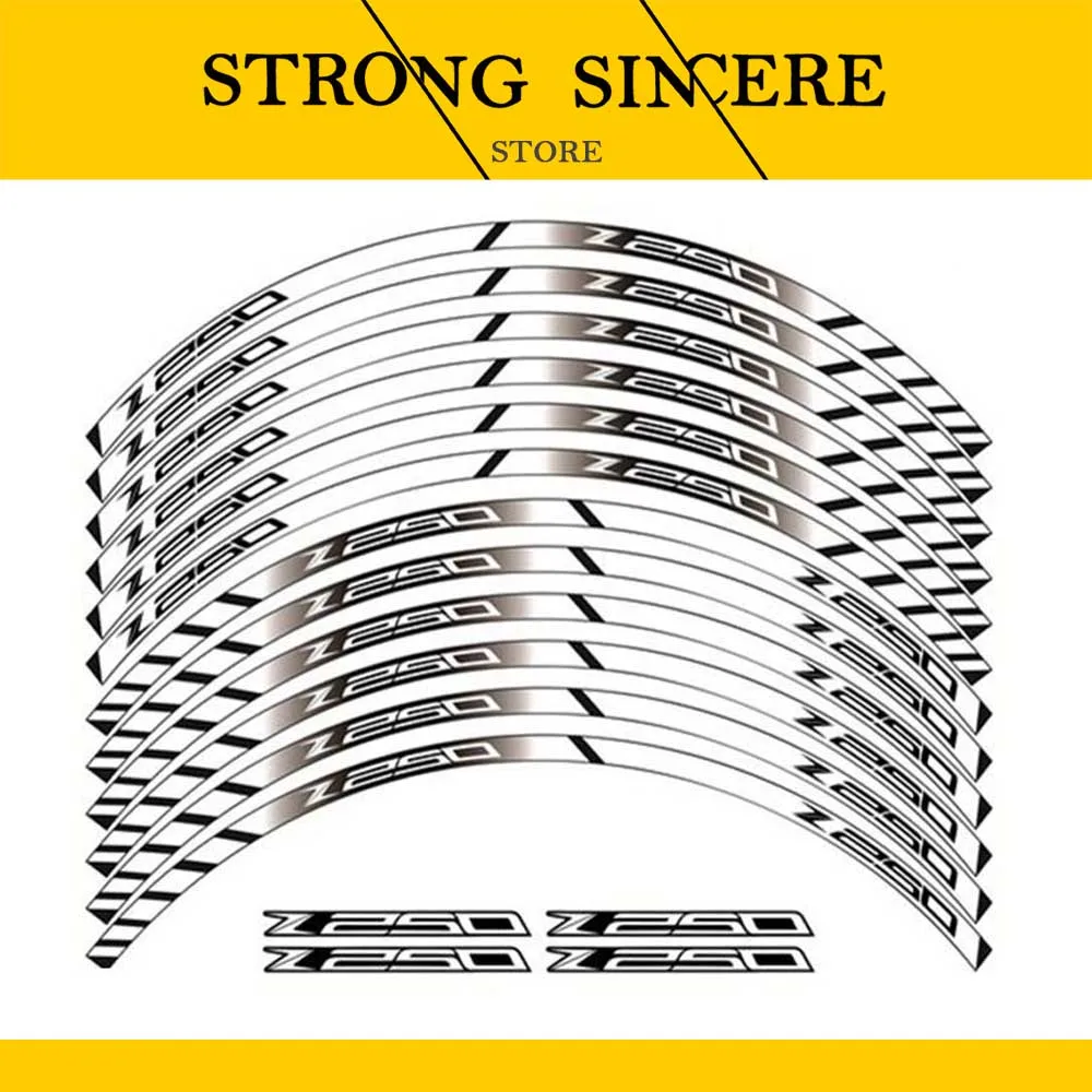 12 X Thick Edge Outer Rim Sticker Stripe Wheel Decals For kawasaki Z250 ...