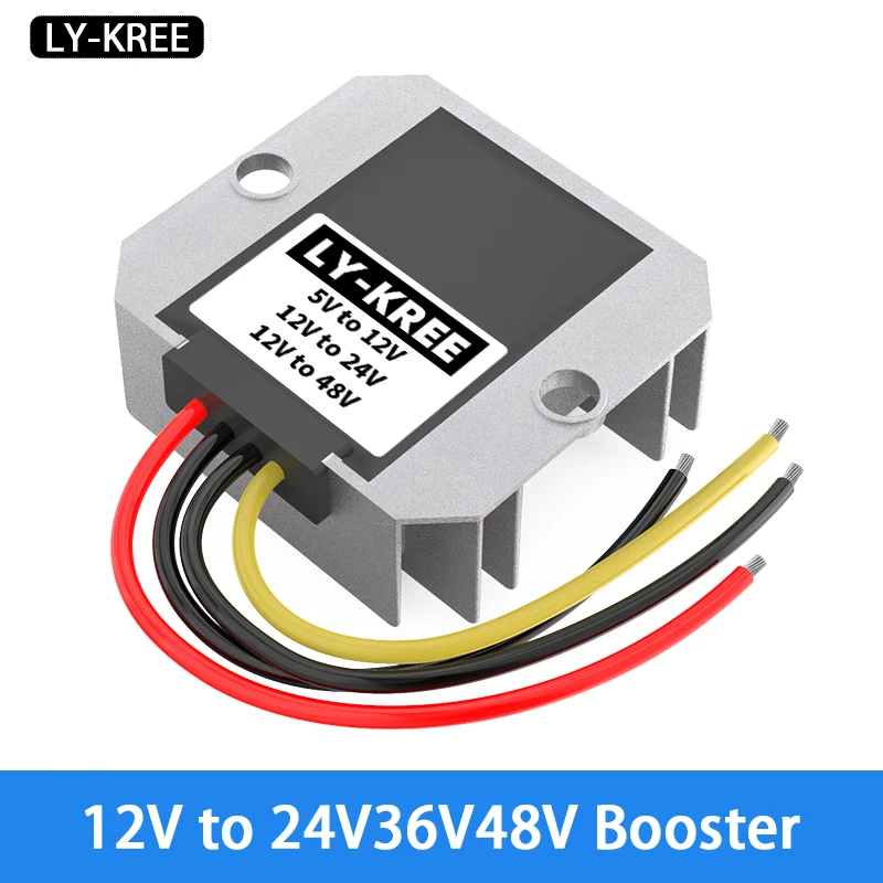 LY KREE 스텝 업 DC 부스트 컨버터 모듈, 자동차 인버터 변압기, 전압 조정기, 12V ~ 24V, 12V ~ 36V, 48V, 60V, 1A|인버터 & 컨버터 ...