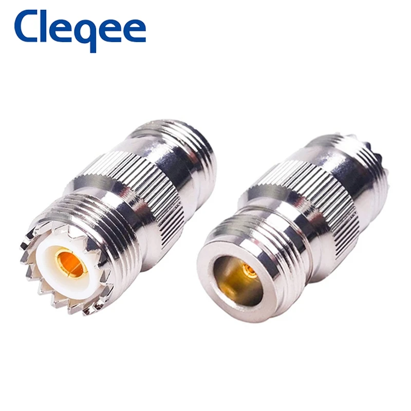Cleqee adaptador hembra tipo N a UHF SO239, conector Coaxial RF, PL 259 ...