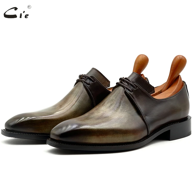 Derby sapatos masculinos de couro, com sola de couro, sapatos clássicos ...