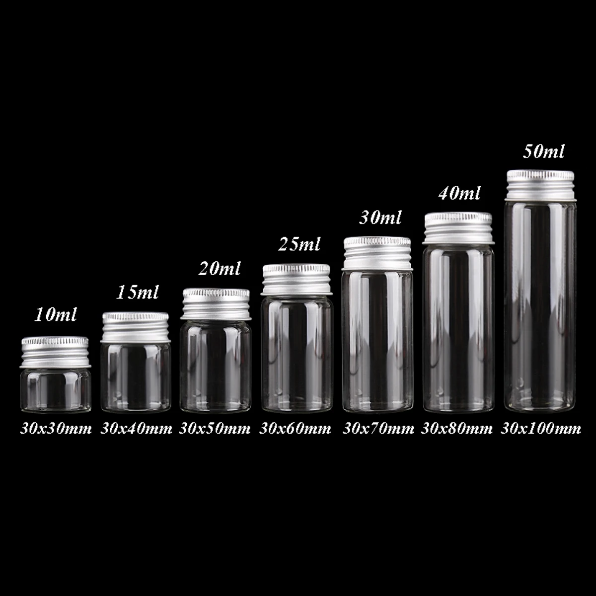 4-pieces-Diameter-30mm-10ml-15ml-20ml-25ml-30ml-40ml-50ml-Glass-Bottles ...