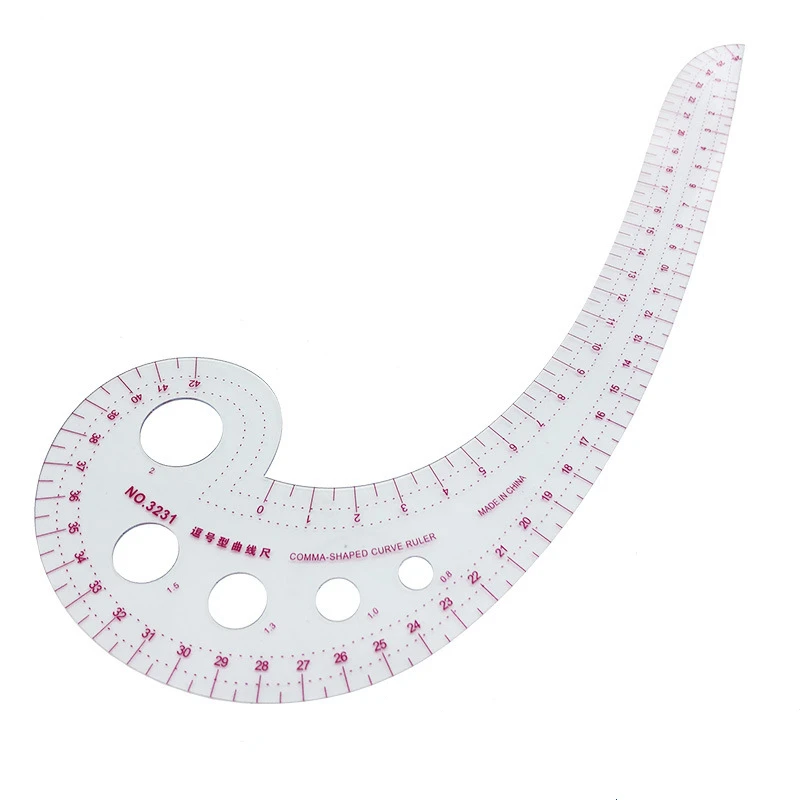 French Curve Rulers Sewing Tools Soft Plastic Comma Shaped Curve Ruler ...