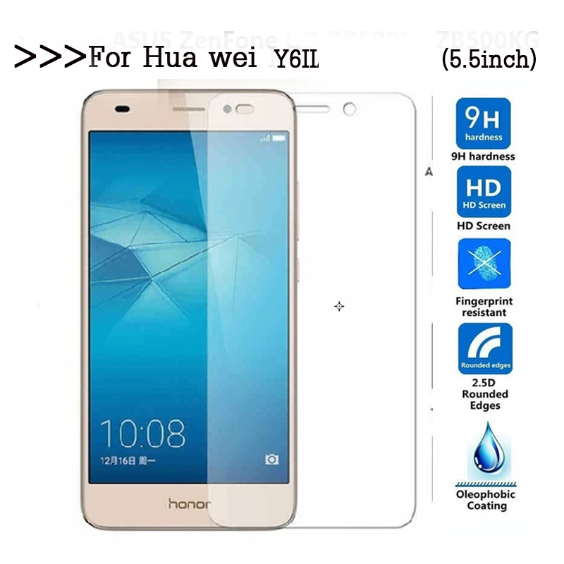Vidrio Templado 9H para Huawei Y6 II Y6II, 5,5 ", CAM L23/CAM L21/CAM L03, película protectora ...