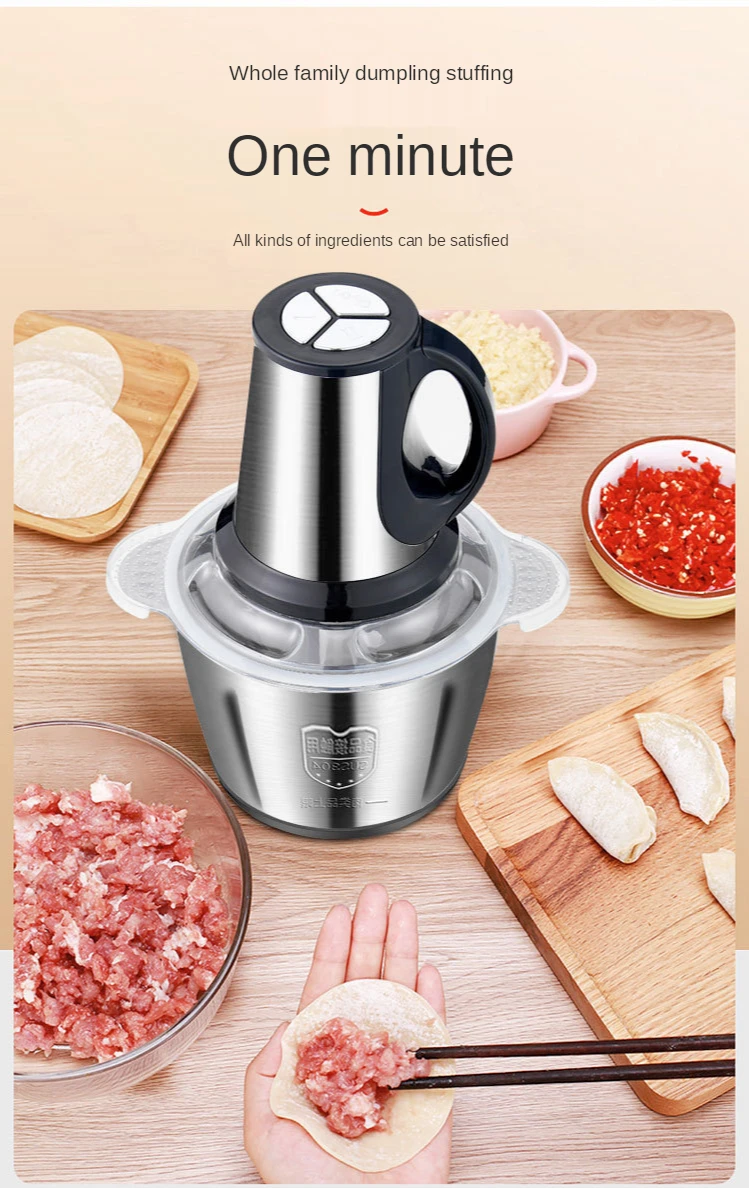 Stainless Steel Electric Chopper Meat Grinder Mincer Food Processor ...