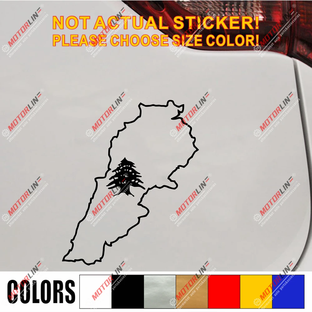 Lebanon Cedar Map outline silhouette Decal Sticker Car Vinyl no bkgrd ...