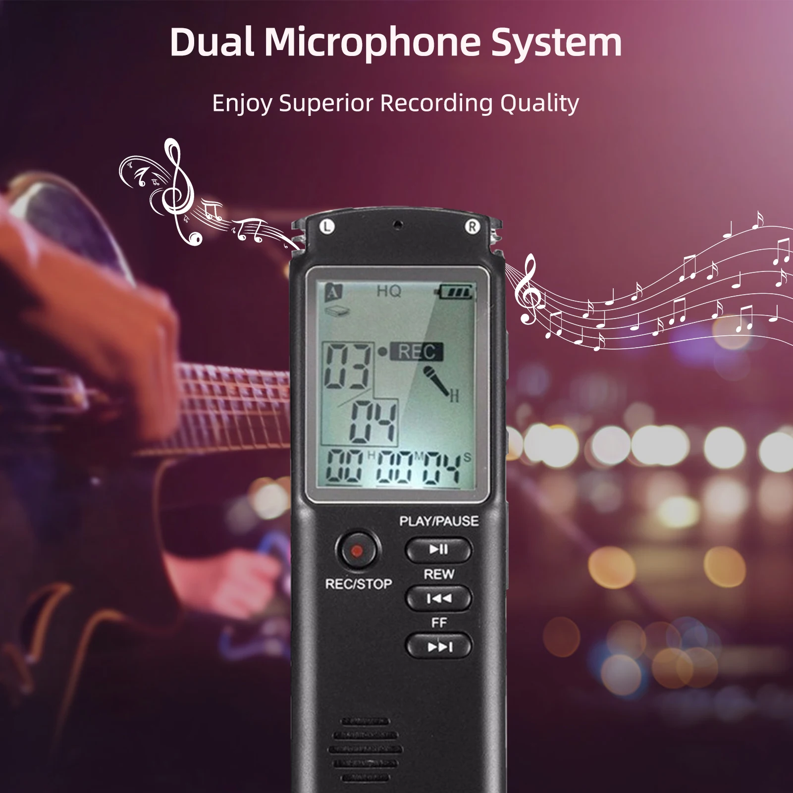 Dictaphones,Enregistreur vocal numérique activé par la voix,lecteur MP3 ...