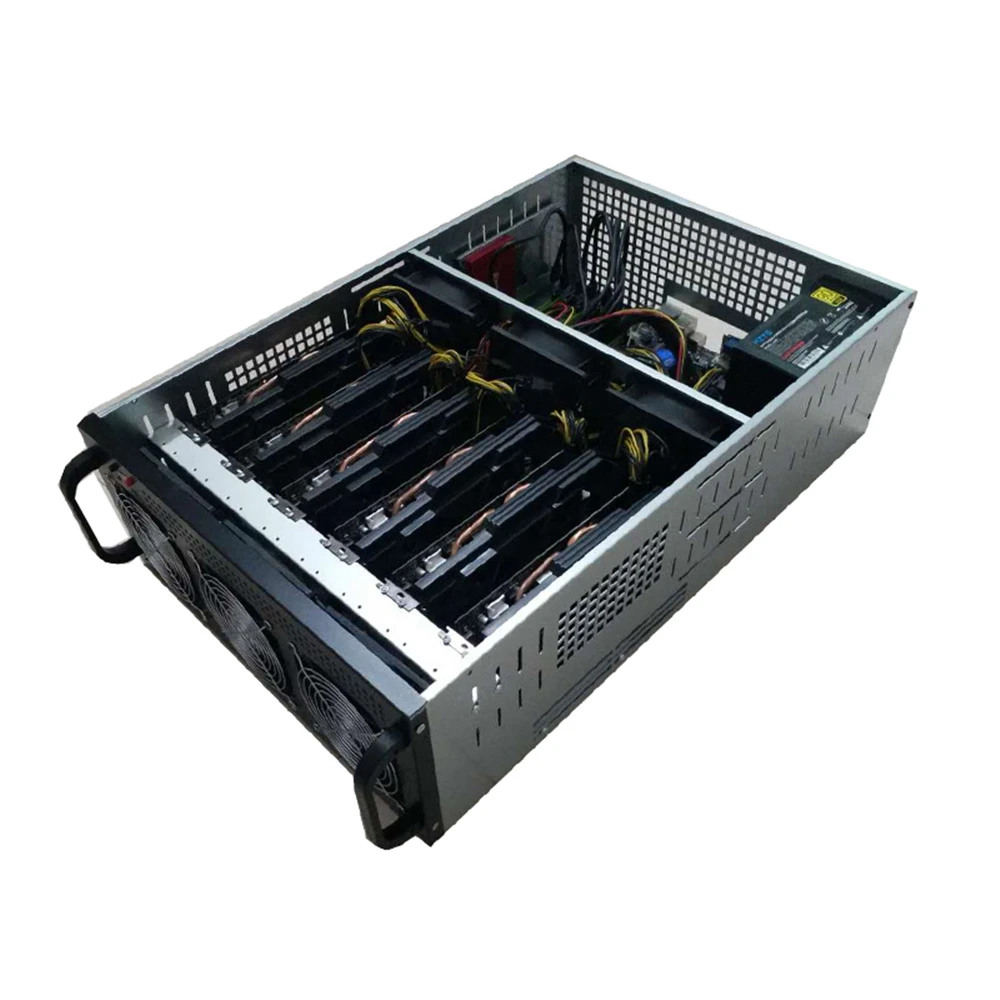 6/8 Gpu Miner Mining Rig Metal Case Computer Eth/etc/zec Frame Mining ...