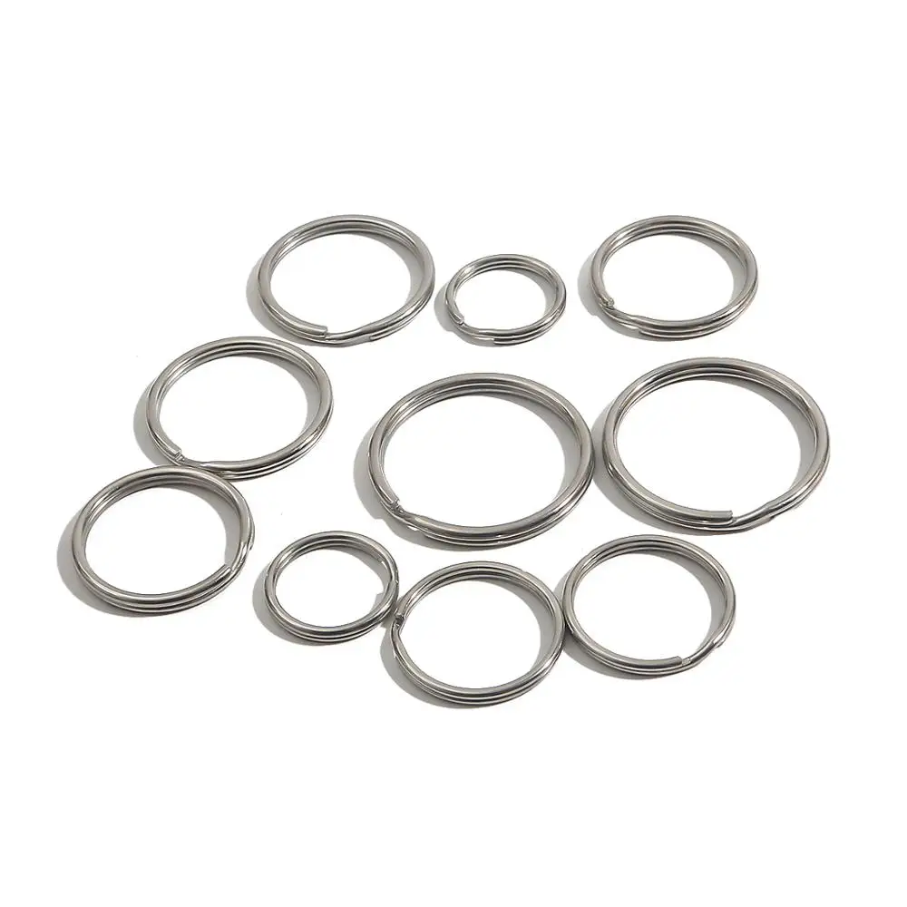 10pcs Stainless steel Key Ring Metal Round Flat Split Keytag Attachment 10pcs-stainless-steel-key-ring-metal-round-flat-split-keytag-attachment