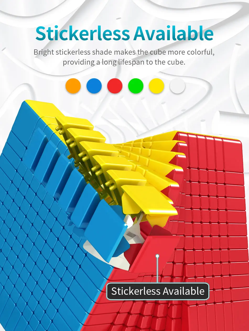 CASSE-TETE,6x6 Stickerless--Cube à 12 couches, 9x9, 10x10, 11x11, 12x12 ...