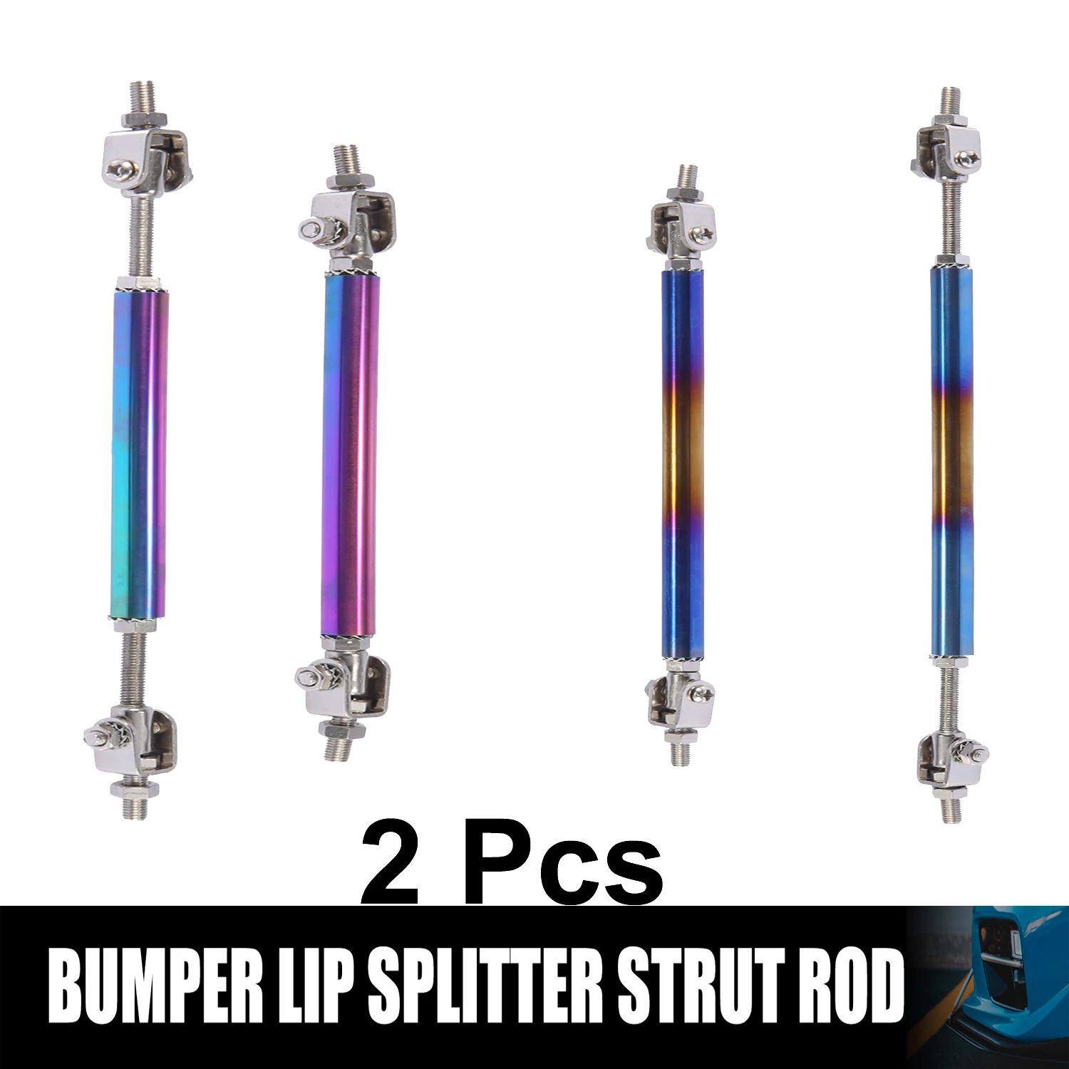 Uxcell 2pcs 100mm 150mm 200mm Adjustable Racing Front Bumper Lip ...