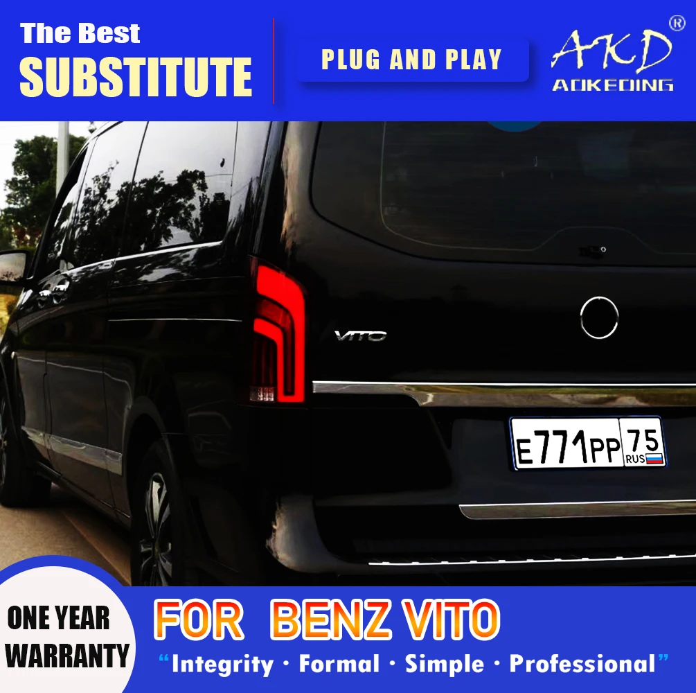 Akd Tail Lamp For Vito W447 Led Tail Light 2014-2020 V260 Rear Fog Brake Turn Signal Automotive ...