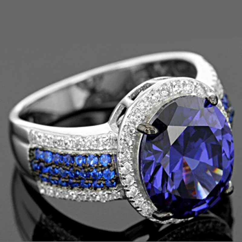 Exquisite-Blue-Crystal-Stone-Rings-For-Women-Match-Luxury-Little-Zircon ...
