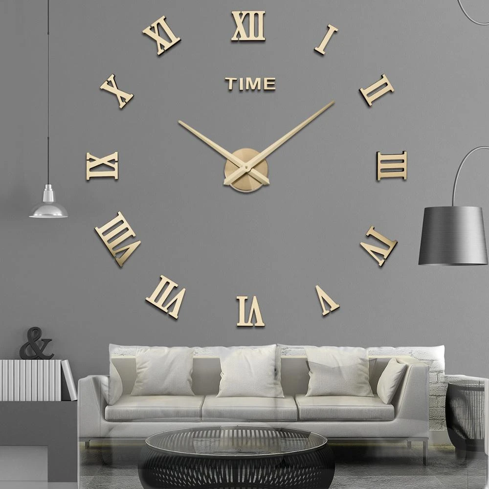 Special Offer 3d Big Acrylic Mirror Wall Clock Diy Quartz Watch Still ...