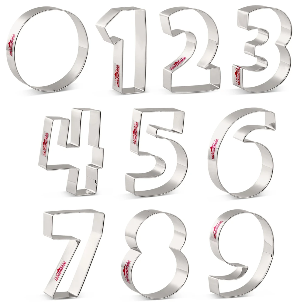 KENIAO Numbers Cookie Cutter Number 0,1,2,3,4,5,6,7,8,9 Kids Biscuit ...