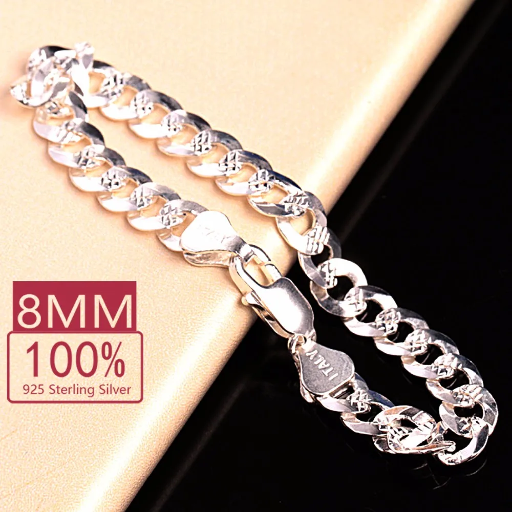 Daifuni 925 Sterling Silver Italian Chain Bracelet for Men: A Real ...