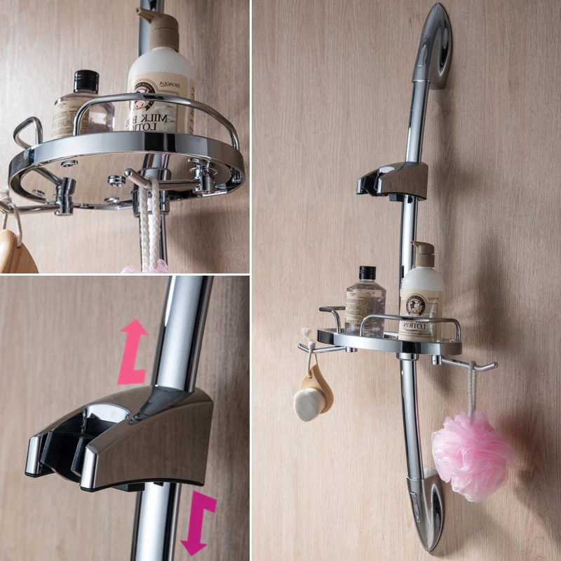 Hh Shower Rod Lifter Pipe Aluminum Alloy Lifting Adjustable Head Holder ...