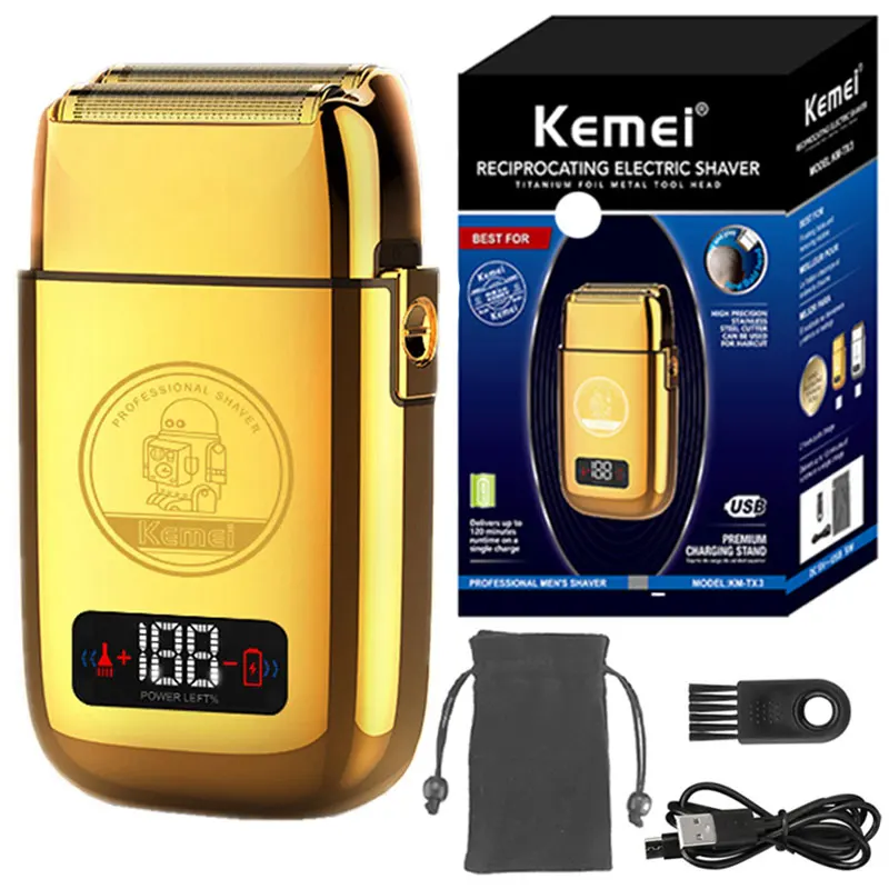 Kemei Metal 5-speeds Electric Shaver For Men Hair Finishing Wet Dry ...