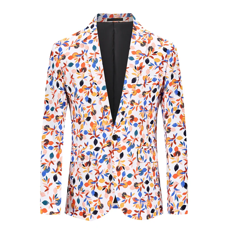 New-Fashion-Men-s-Flower-Suits-Slim-Fit-Jacket-Personality-Printed ...