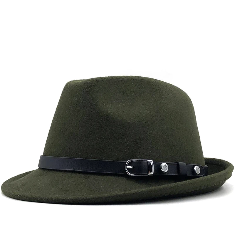 Sombrero Fedora de fieltro blanco para hombre, sombrero de Jazz para ...