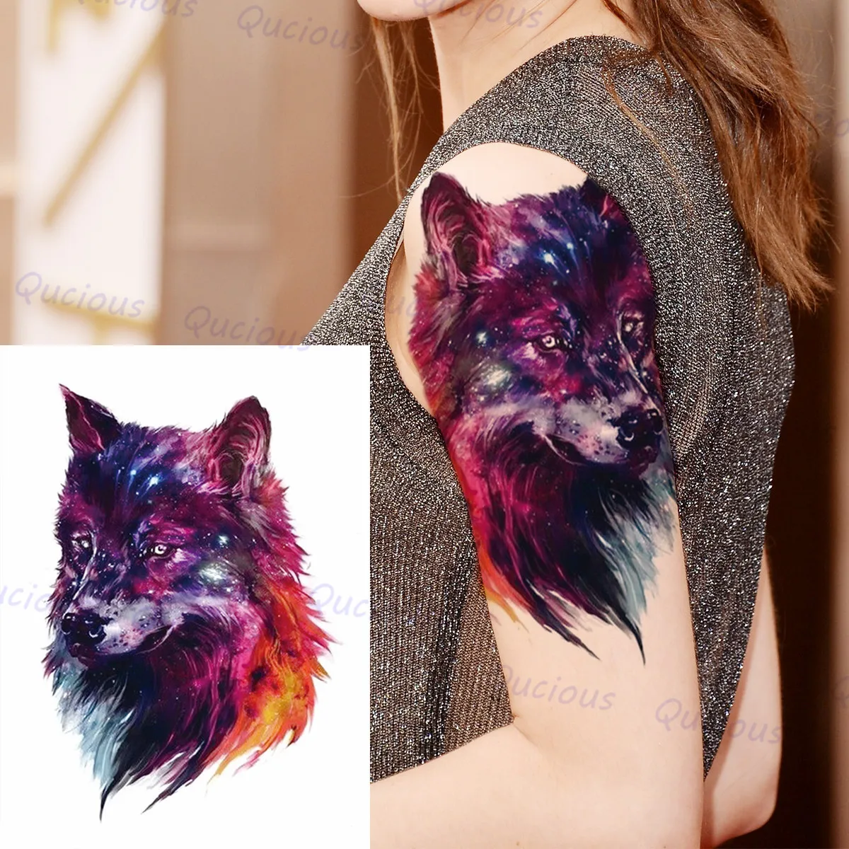 Galaxy Wolf Tattoo