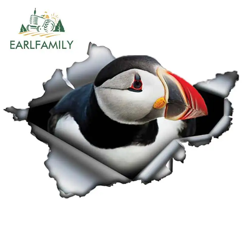 Earlfamily 13cm X 8.6cm Atlantic Puffin Car Sticker Torn Metal Decal ...
