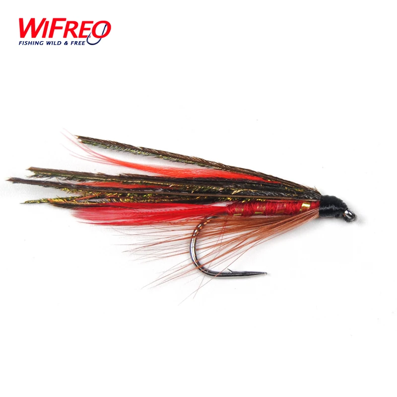 10PCS 7# Wifreo Red Peacock Demon Streamer Fly Fishing Flies with Small ...
