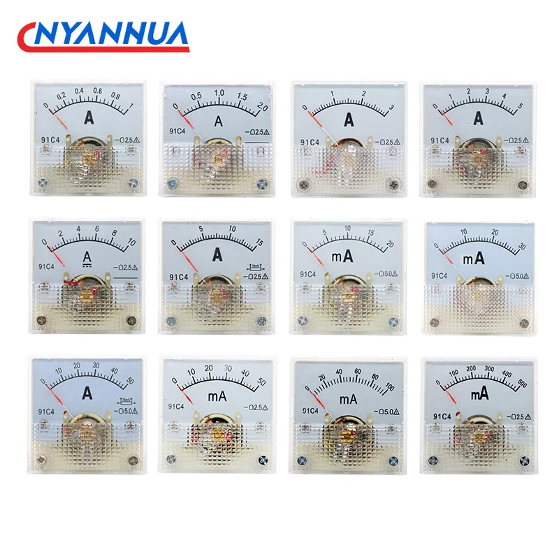 91C4-A Current Meter Gauge Analog DC Ammeter 1A2A3A5A 10A 15A 20mA 30mA ...