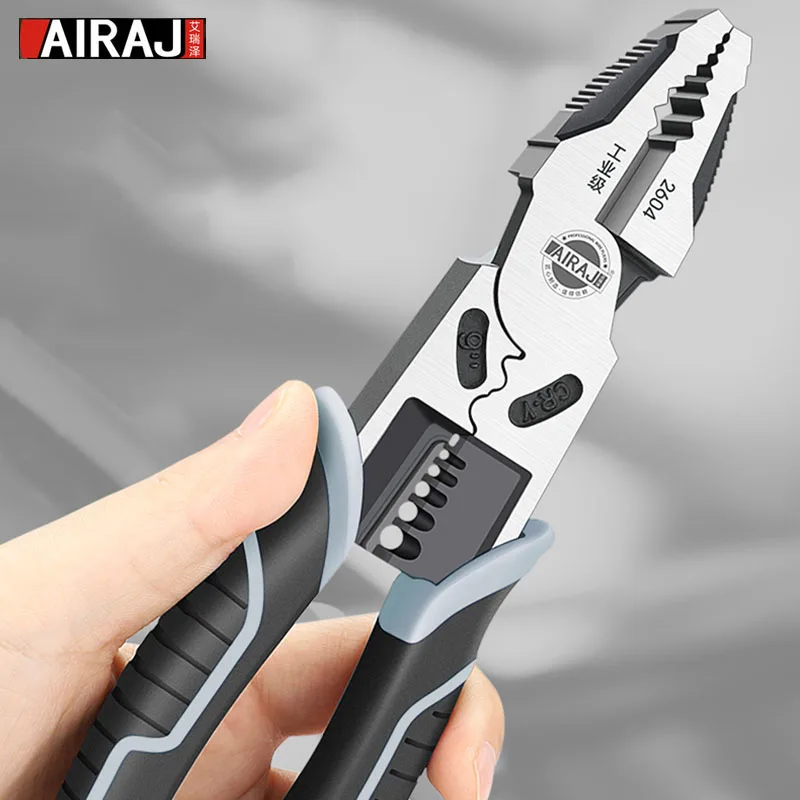 Airaj Multi-function Wire Cutter Pliers Industrial Grade Electric Wire Stripping Crimping Vise ...
