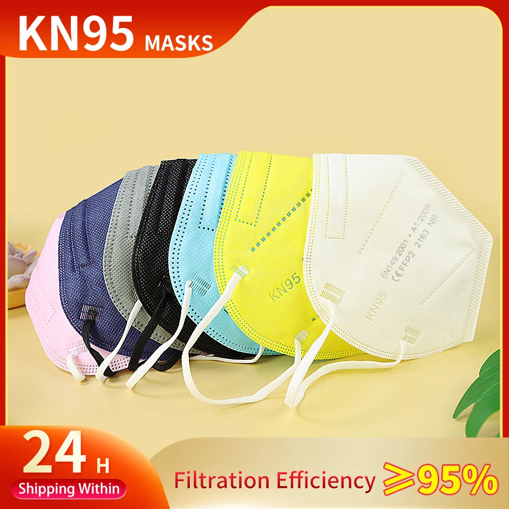 50-200PCS-5-Layers-FFP2-MASK-Adult-Black-KN95-Fabric-Mascarillas ...
