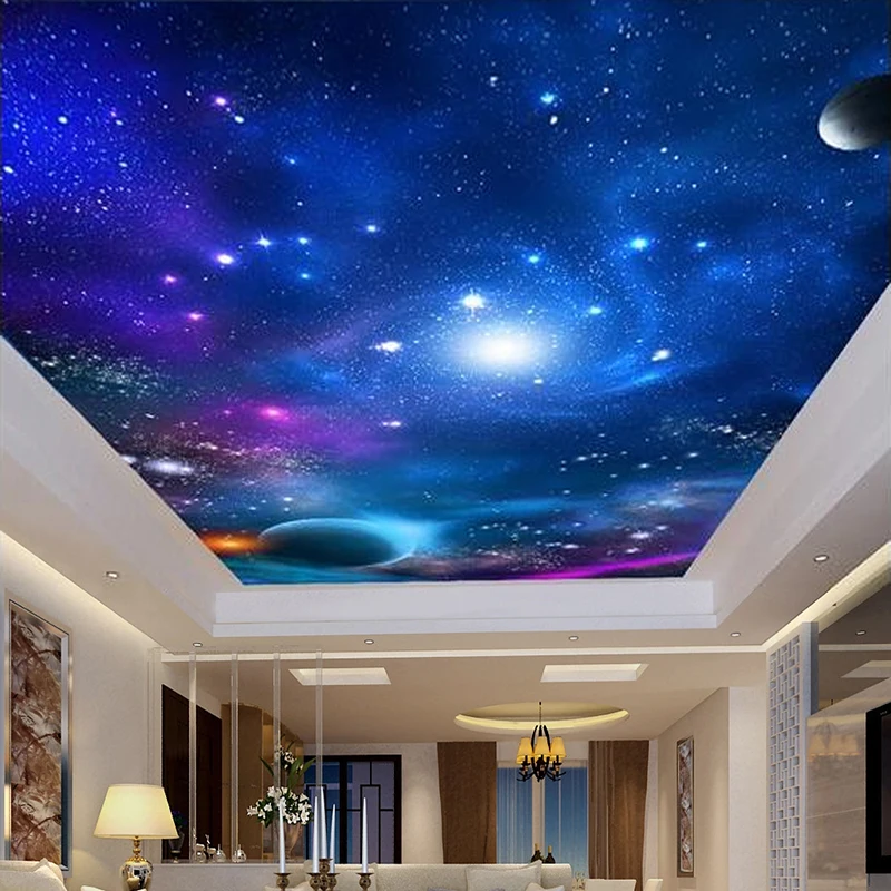 Custom-Photo-Wall-3D-Universe-Starry-Sky-Ceiling-Murals-Wallpaper-For ...