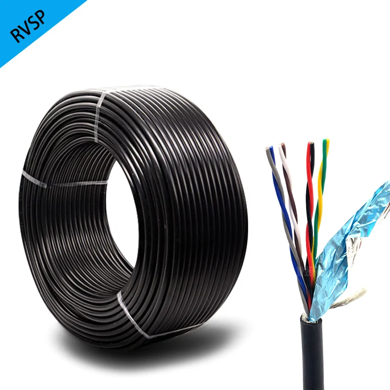 100Meters RVSP Cable 26/24/22AWG 2/4/6/8 Core RS485 Signal Control Line ...