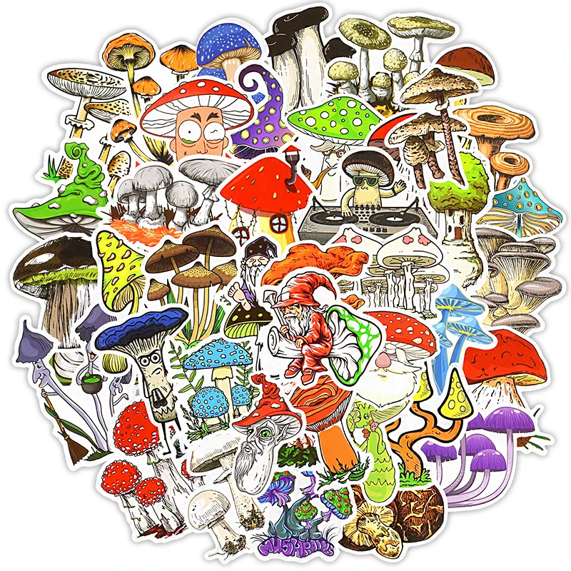 Aesthetic Mushroom Stickers | Mushroom Sticker Waterproof | Colorful ...