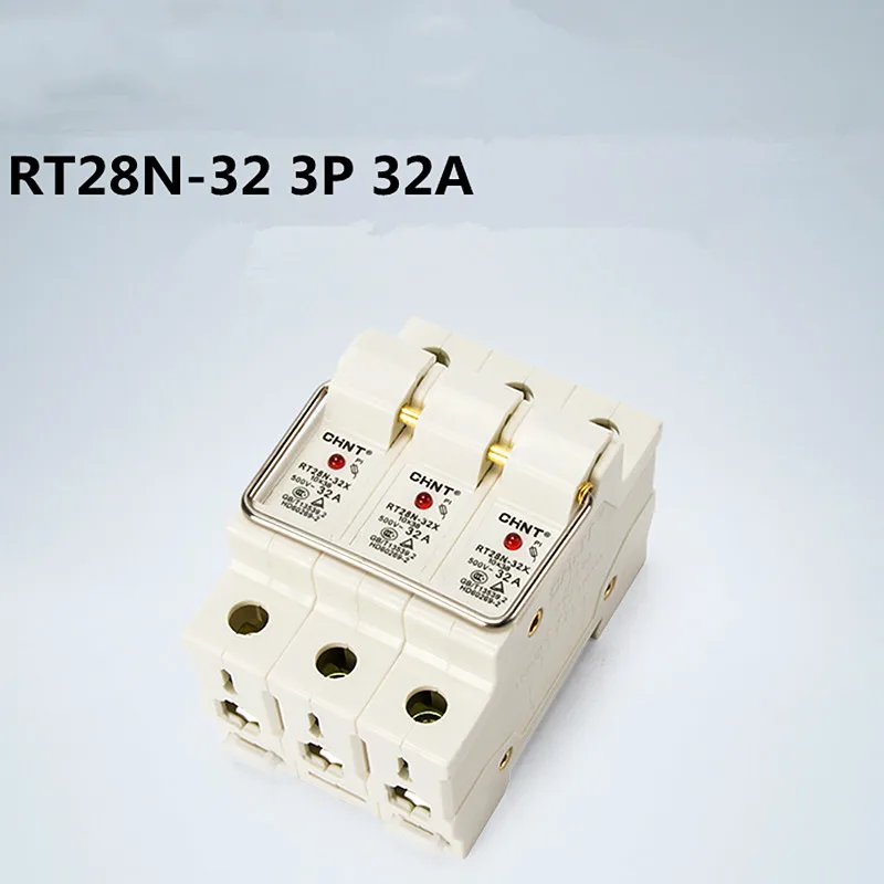 CHNT cylindrical cap fuse RT28N-32X 500V 32A 3P guide rail with ...