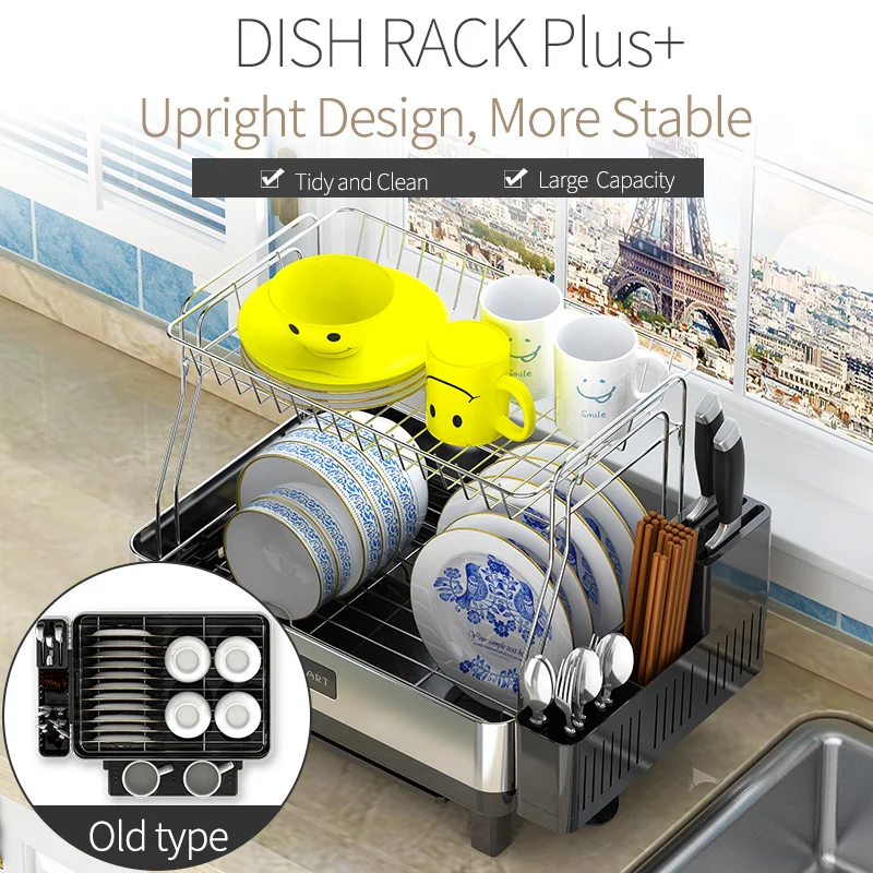 304 Stainless Steel Kitchen Storage Rack Dish Drainer Plate Drying ...