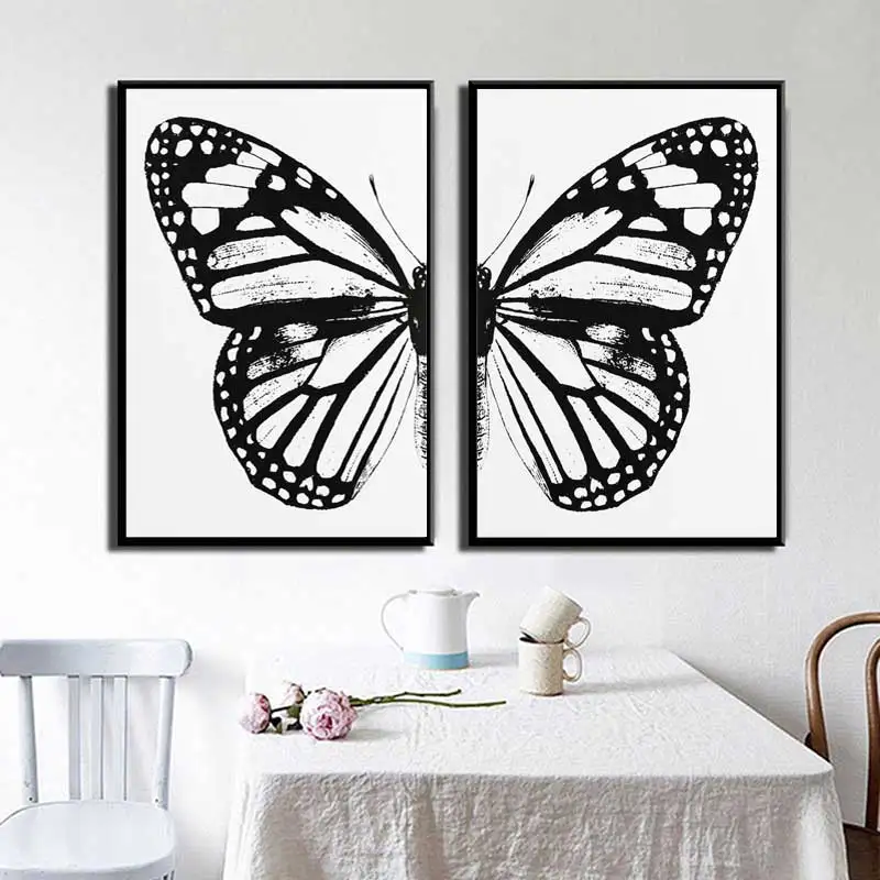 Monarch Butterfly Left Right Butterfly Wing Vintage Butterflies Black ...