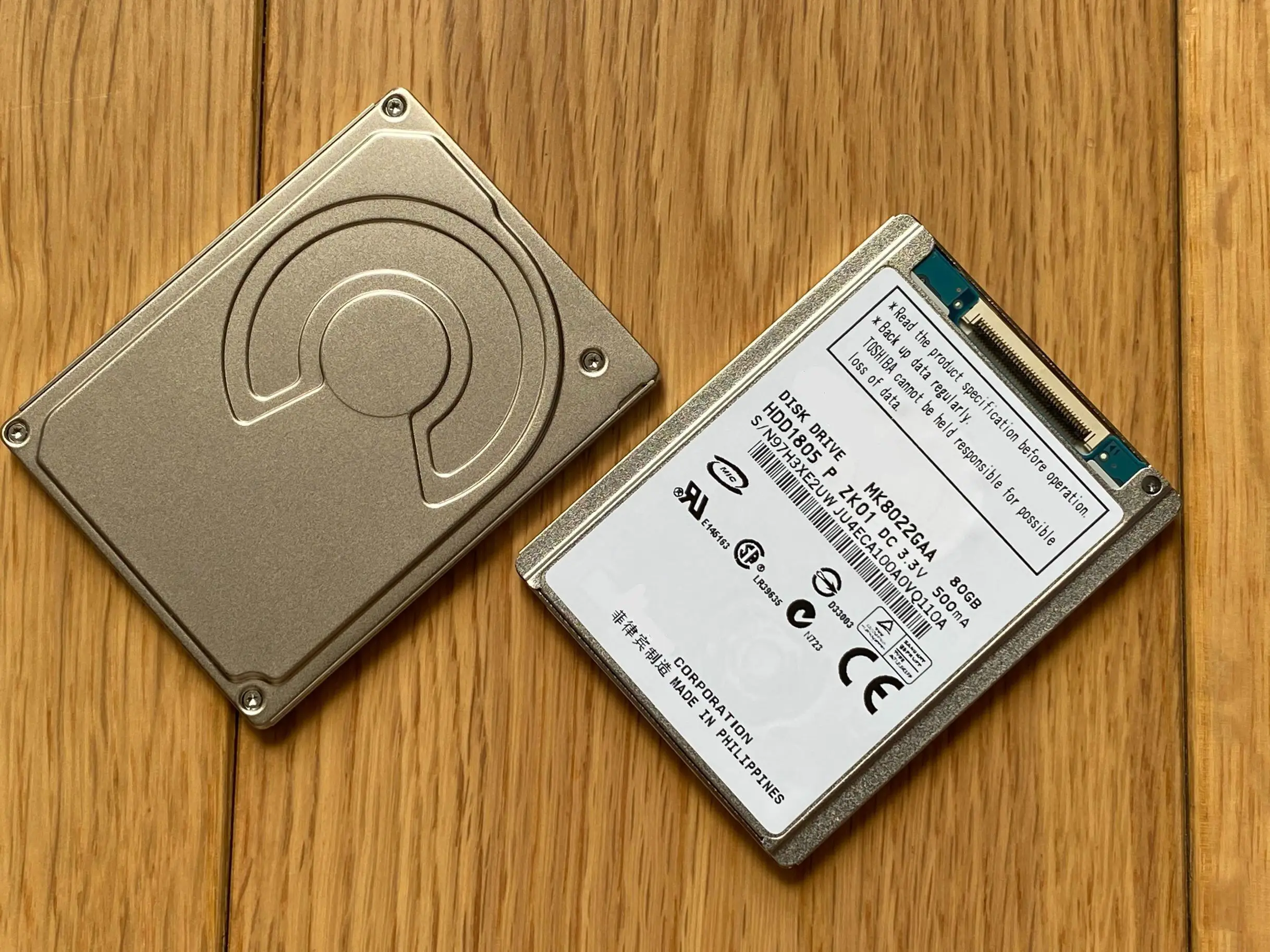 New1.8 "mk8022gaa hdd1805 5mm zif disco rígido 80gb para ipod clássico ...