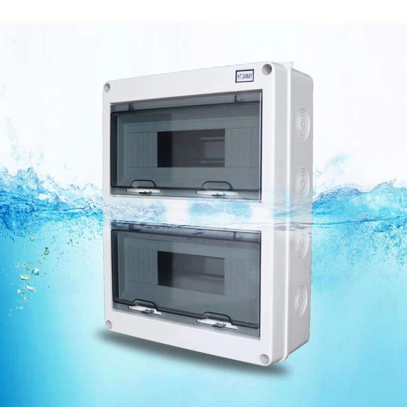24 Way Plastic Electrical Distribution Box Waterproof MCB Box Enclosure ...