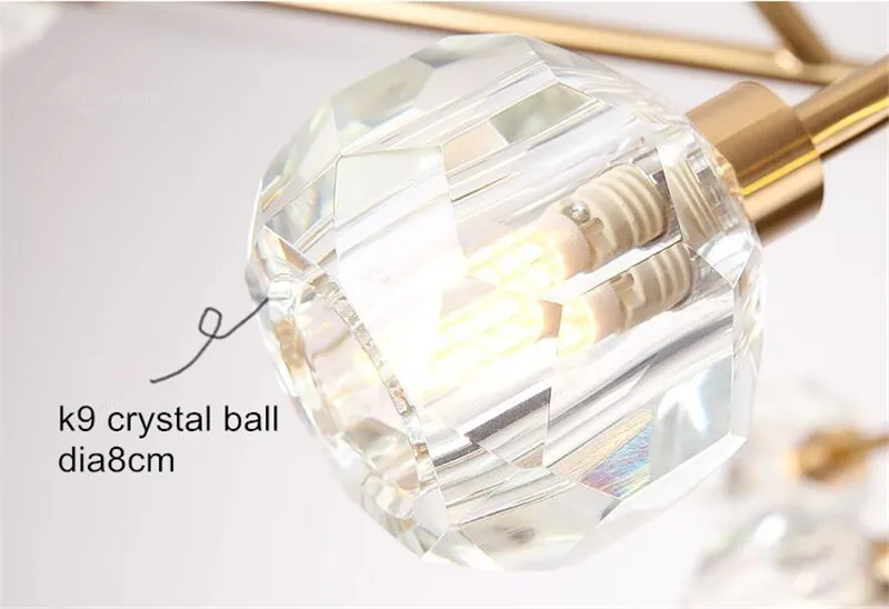 Modern Crystal Ball LED Chandelier – NYRALONDON