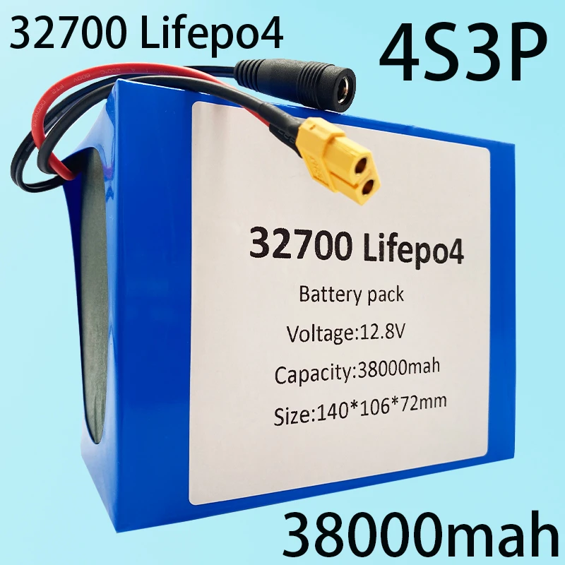 32700 Lifepo4 Battery Pack 4S3P 12.8V 38Ah 4S 40A 100A Balanced BMS for ...