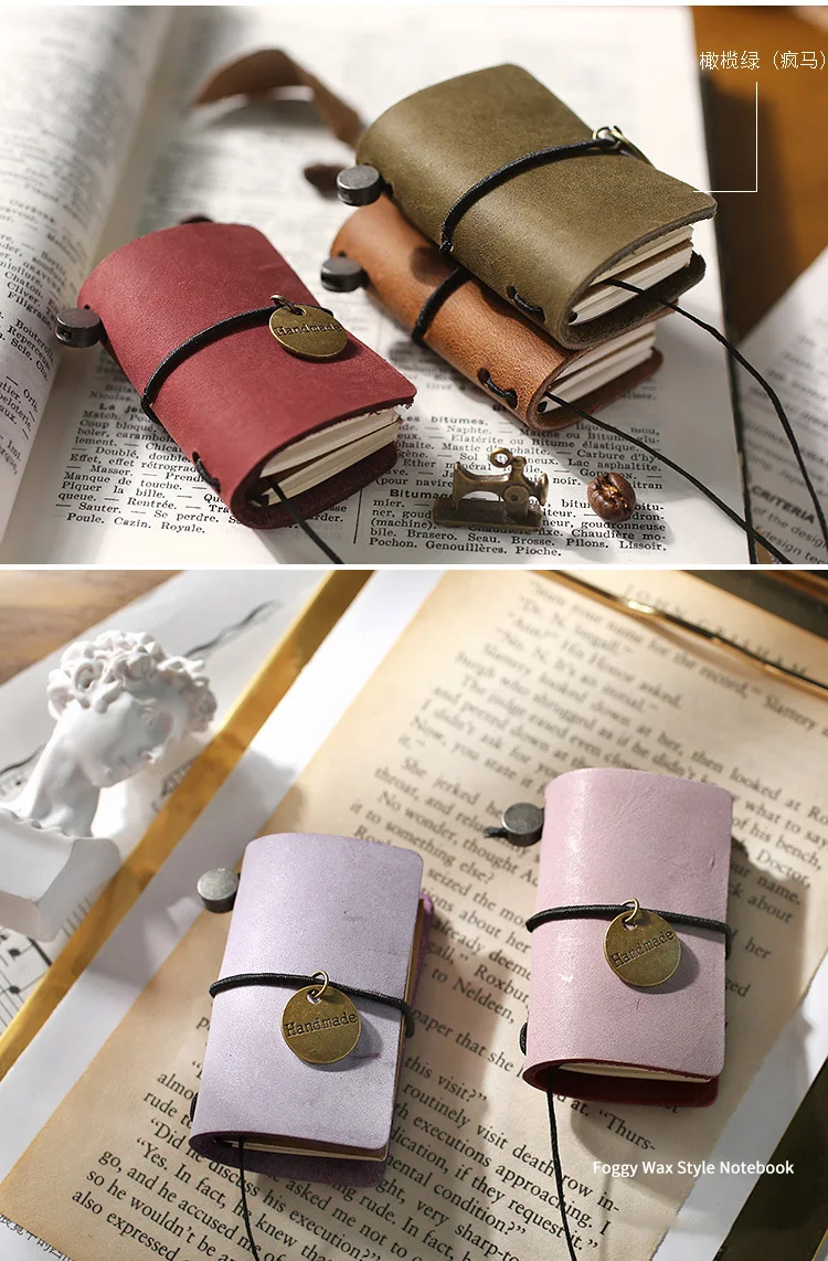 Carnet notes,Mini carnet de notes de voyage en cuir véritable,carnet de ...