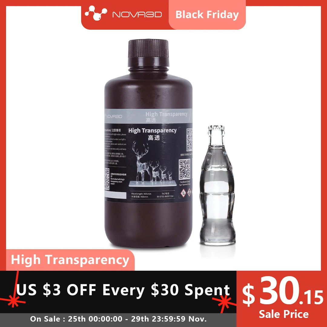Nova3d High Transparency Resin For Mono X 3d Printer Lcd Uv Resin ...