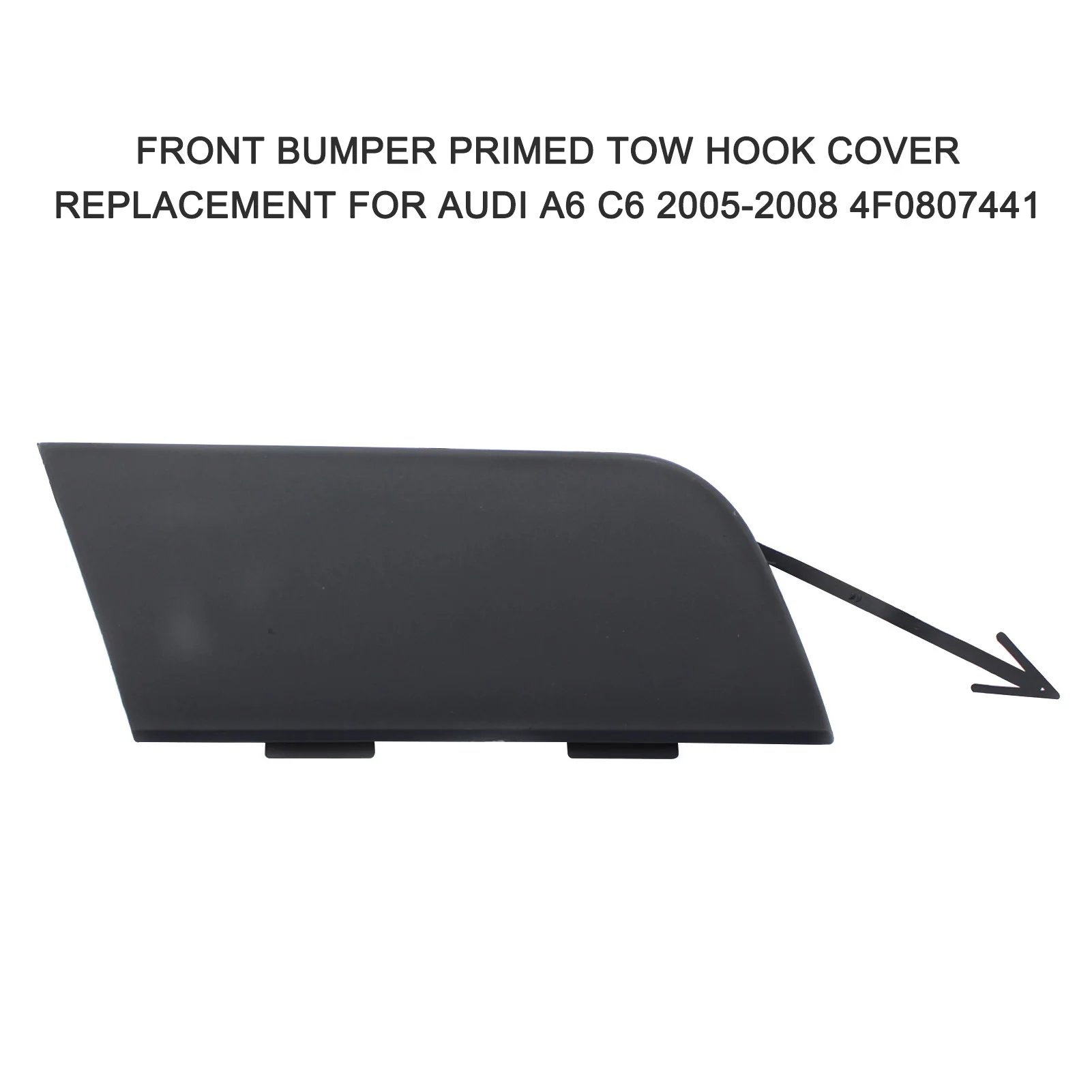 Front-Bumper-Primed-Tow-Hook-Cover-Towing-Cap-Replacement-for-AUDI-A6 ...