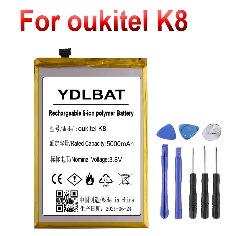 5000mah 3.8v Battery For Oukitel K8 18:9 Full Display 6.0''fhd Mobile ...