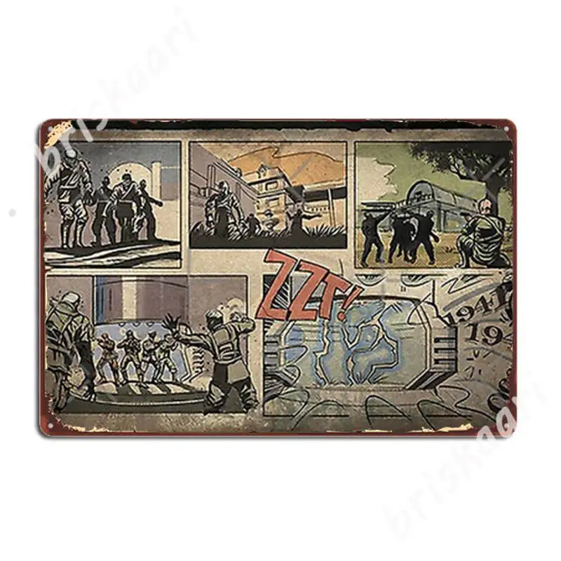 Zombies Loading Screen Comic Metal Signs Customize Garage Club Wall ...