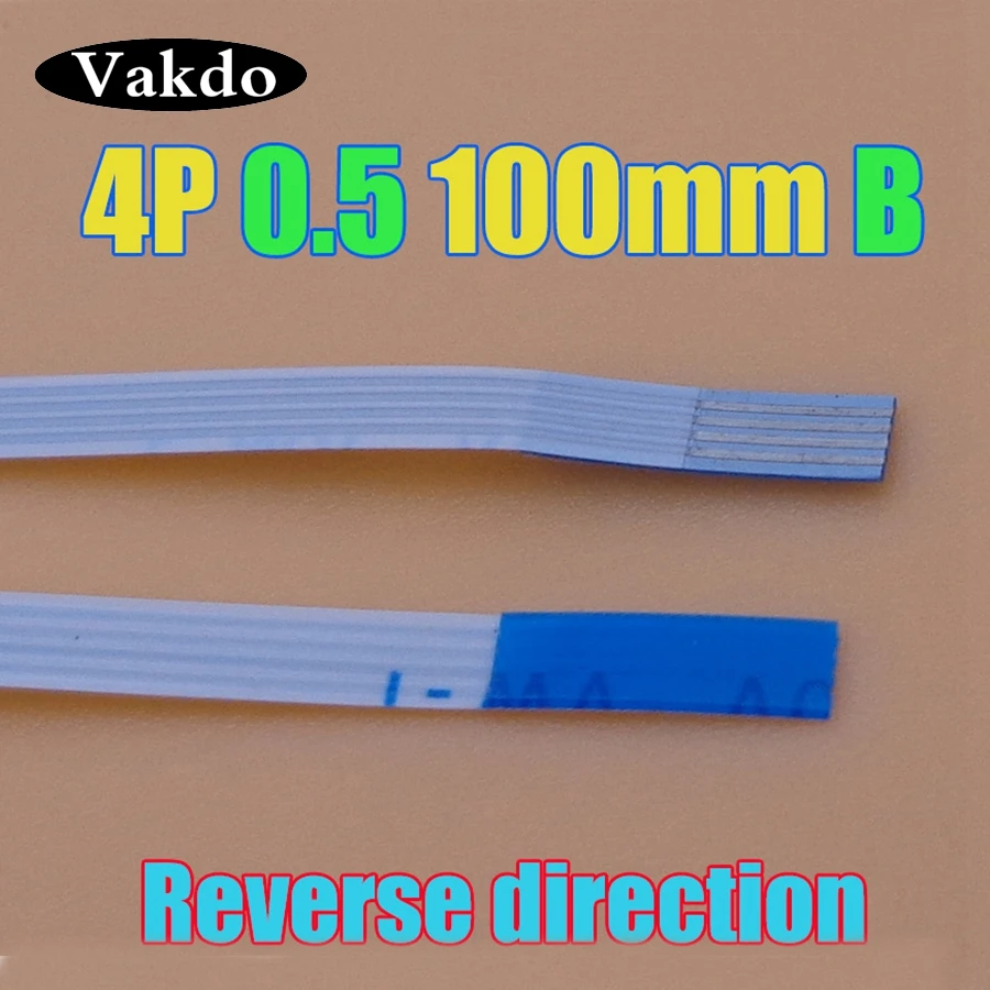 2-500pcs New Ffc Fpc 4pin Flat Flexible Cable 0.5mm Pitch 4 Pin Reverse ...