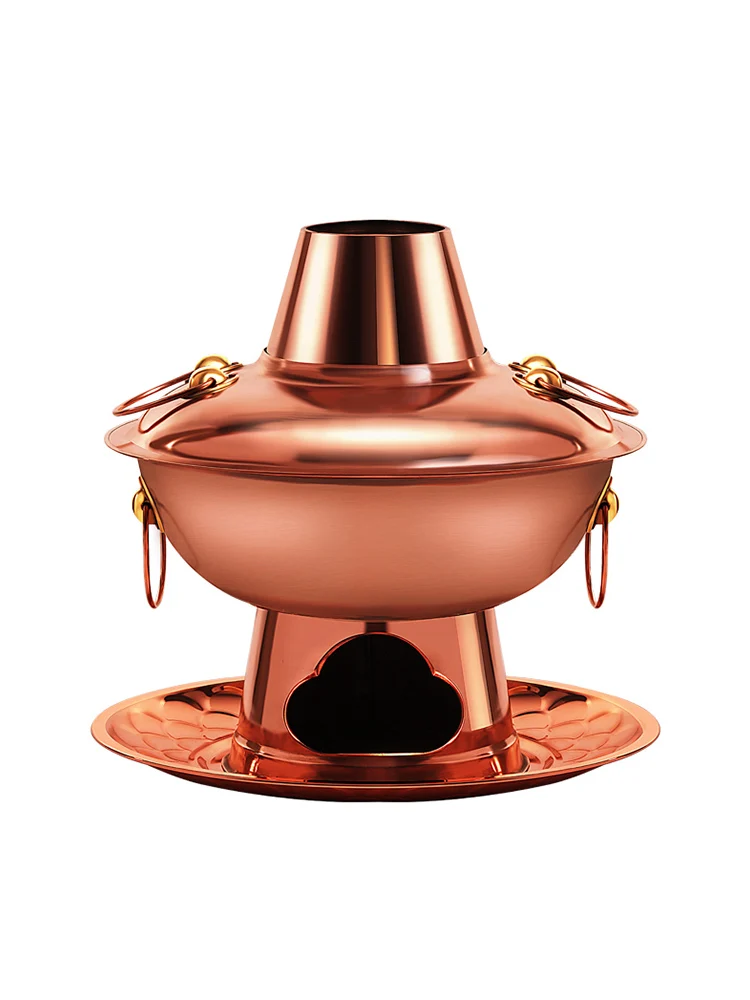 Old Beijing Hot Pot Charcoal Pure Copper Household Old Fashioned Two ...