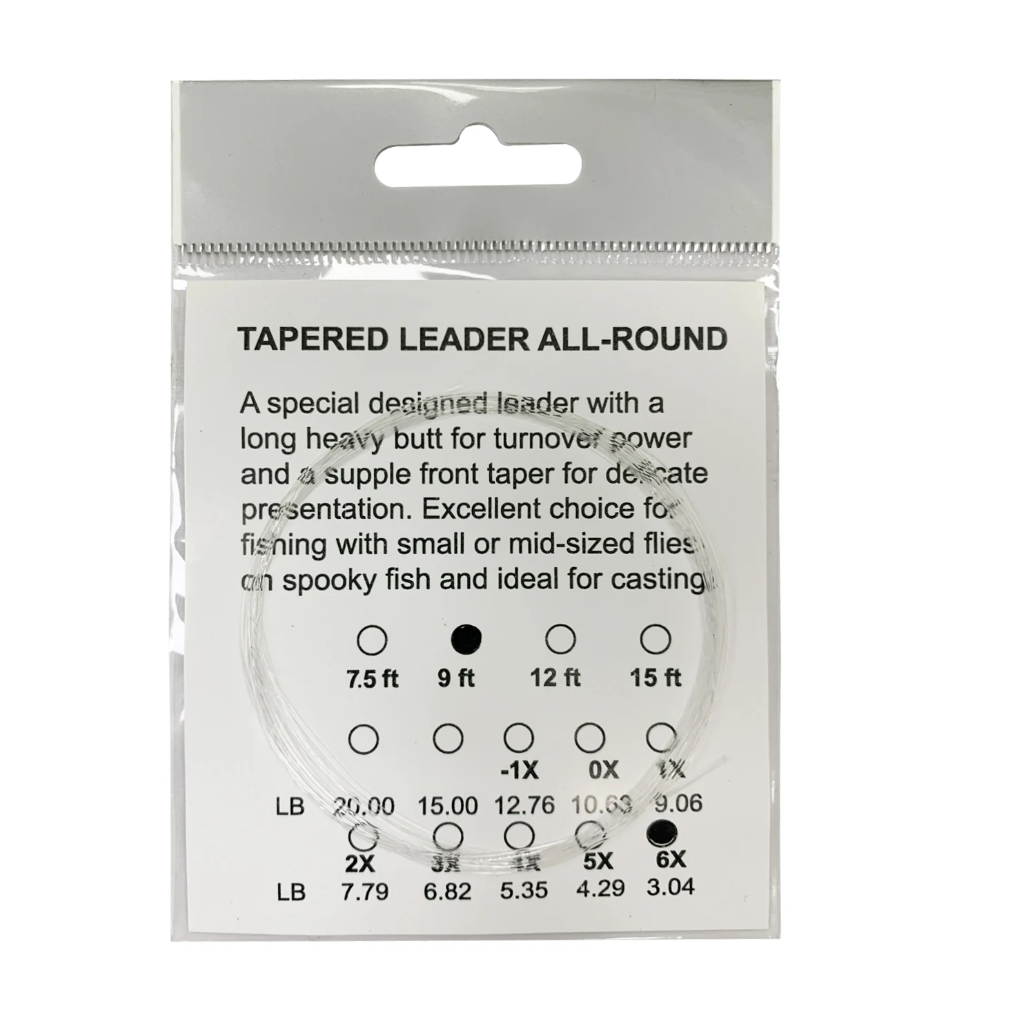 Aventik 7.5ft 9ft 12ft and 15ft 0X-6X 5pcs Per Size Fly Fishing Leader ...