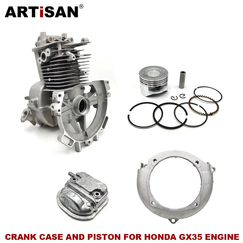 GX35 Brush Cutter Cylinder piston crankcase kit 39mm for Honda 4 Stroke GX35 GX31 HHT35S UMK435 ...