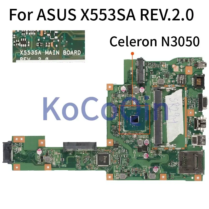 KoCoQin Motherboard Laptop UNTUK ASUS X553SA Mainboard 60NB0AC0 Core ...
