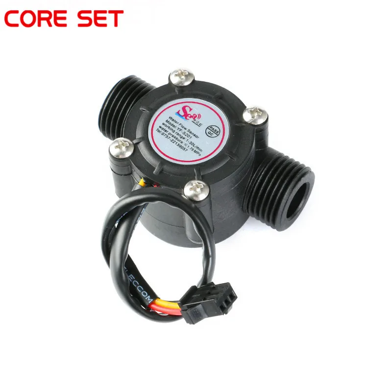 1/2'' Water Flow Sensor 1 30L/min Hall Flowmeter Temperature Sensor for ...